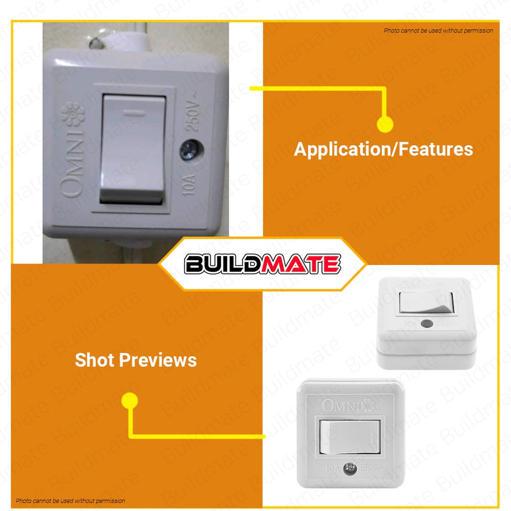 BUILDMATE Omni Surface Mounted Convenience Switch 10A 250V Surface Mou ...