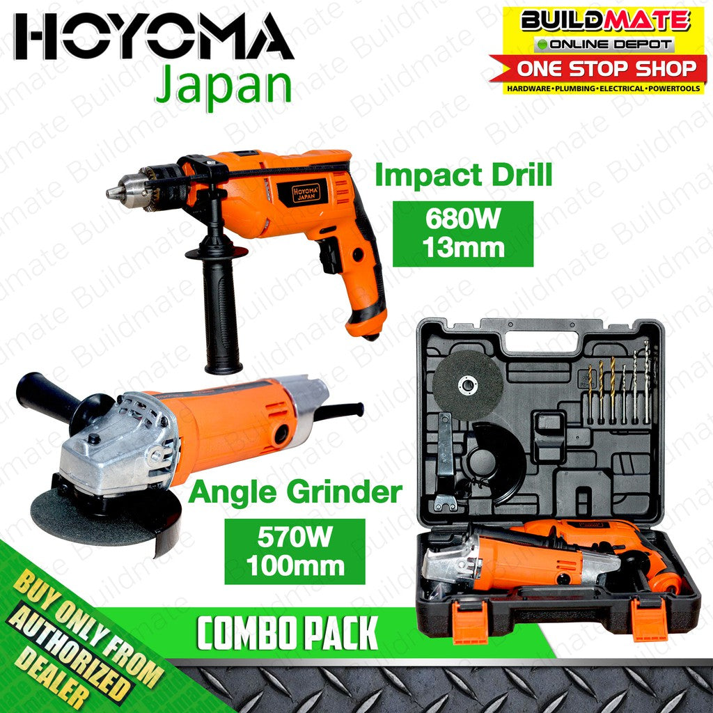 Hoyoma COMBO PACK Angle Grinder & Impact Drill •BUILDMATE• HYMPT ...