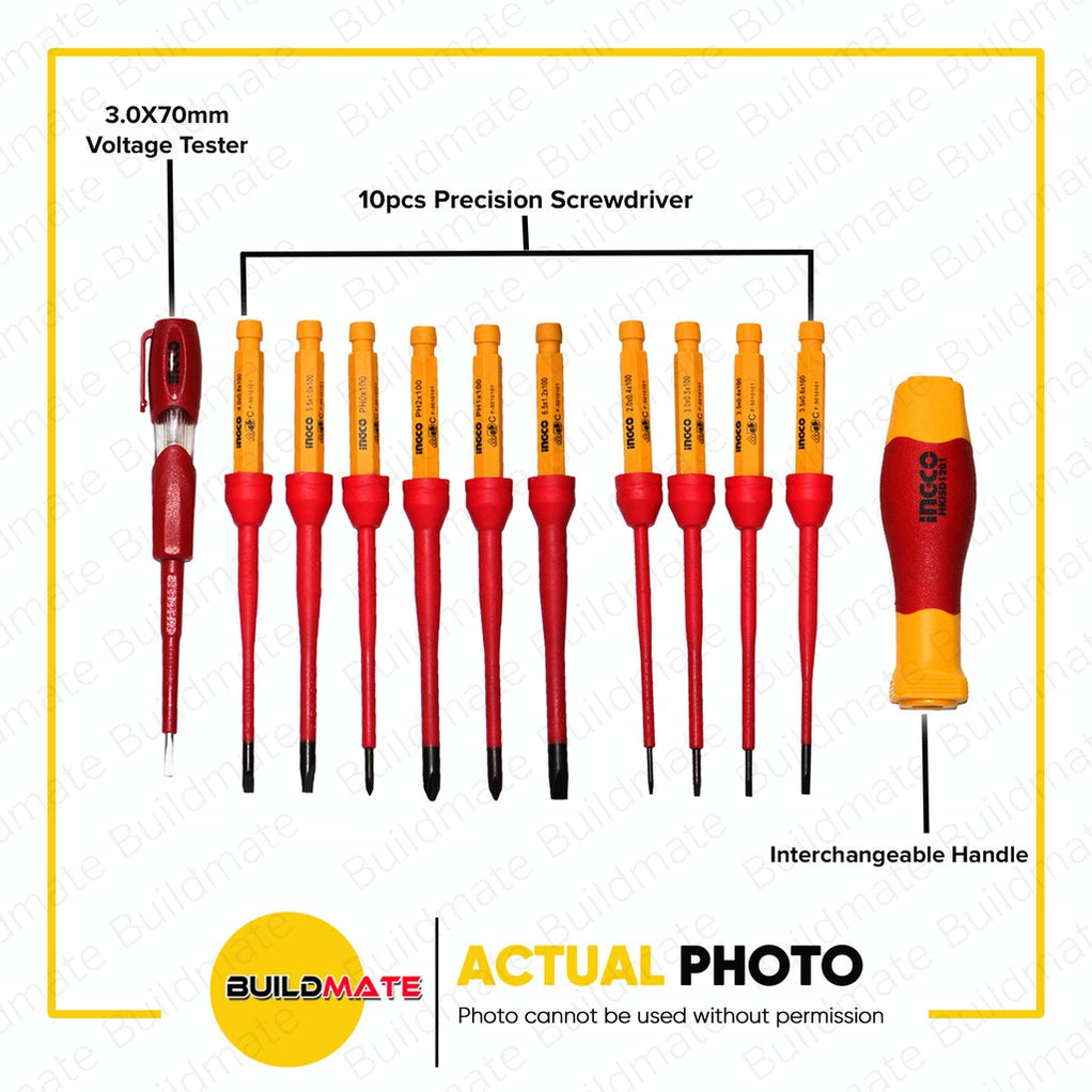 INGCO 12PCS/SET Interchangeable Insulated Screwdriver Set HKISD1201 •B ...