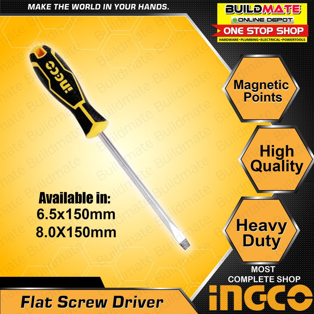 INGCO Screw Driver FLAT | PHILIP Magnetic Points with Rubberize Handle ...