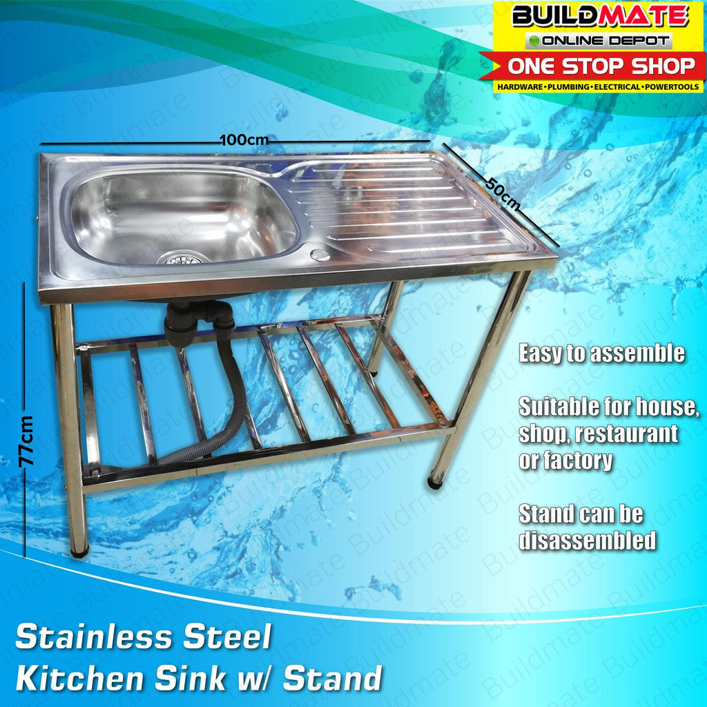 STAINLESS Kitchen Sink SET with Bowl, Drain and Stand SW3920 •BUILDMAT ...