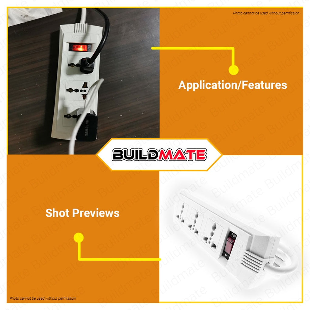 Omni Extension Cord Set 3 Gang with Switch Power Strip WEU103PK •BUILD ...