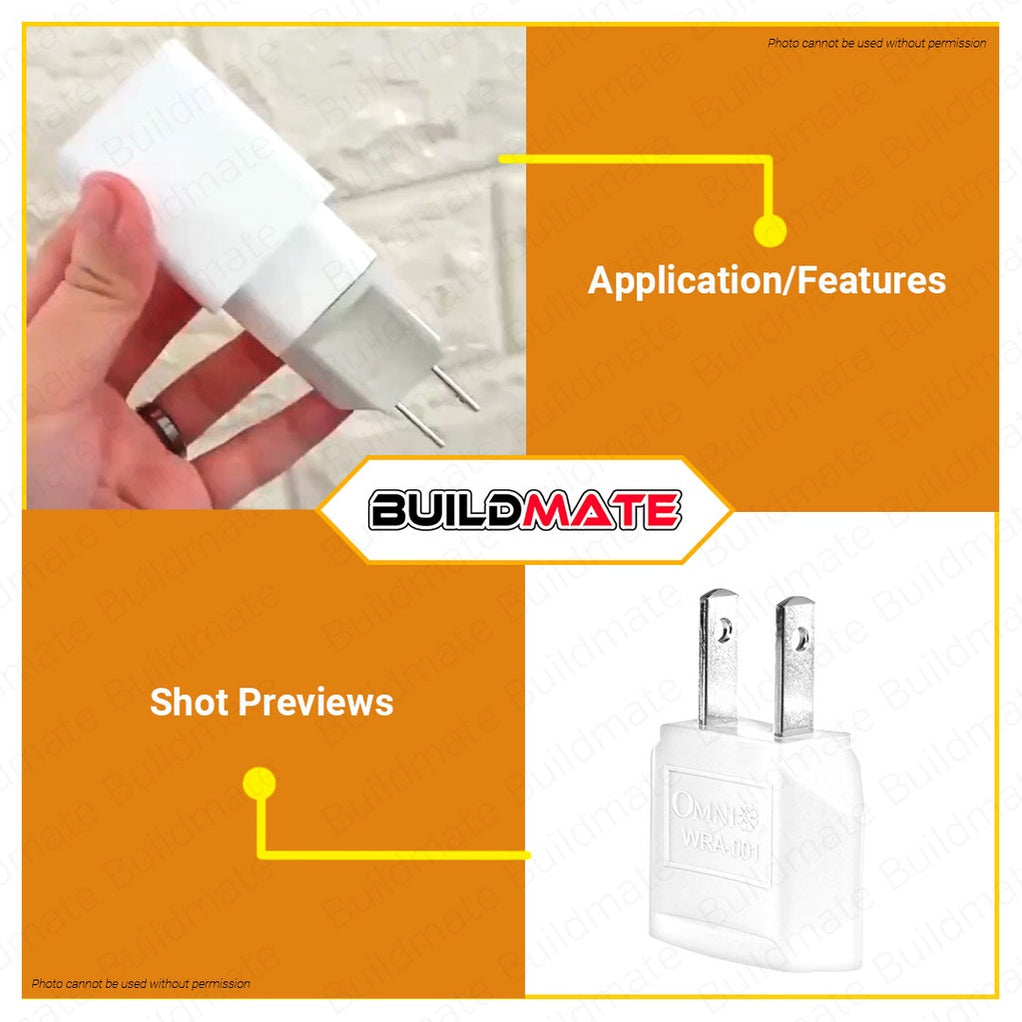 OMNI Regular Adapter 6A 250V WRA-001•BUILDMATE• — Buildmate