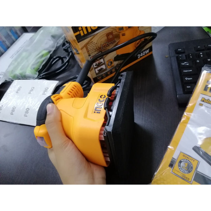 INGCO Palm Sander Sheet Finish Sander Machine 240W Palm Sanding Machin ...