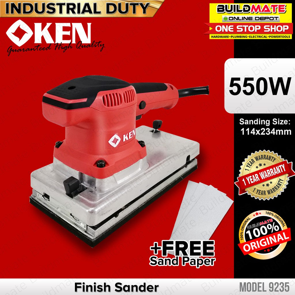KEN INDUSTRIAL Finish Sander 550W 9235 •BUILDMATE• — Buildmate