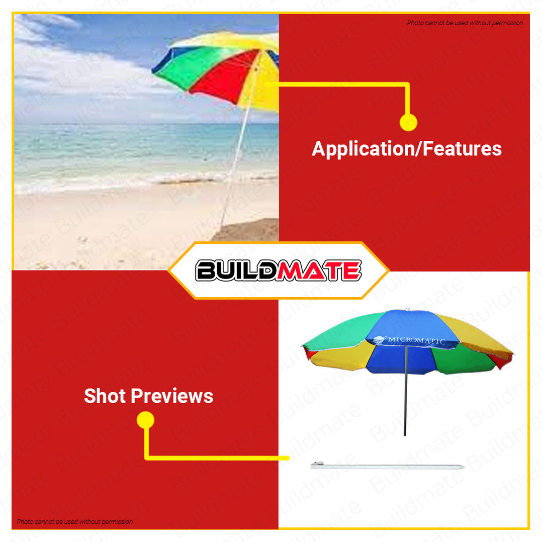 MICROMATIC Outdoor Shade Giant Big Umbrella Parasol 36" •BUILDMATE ...