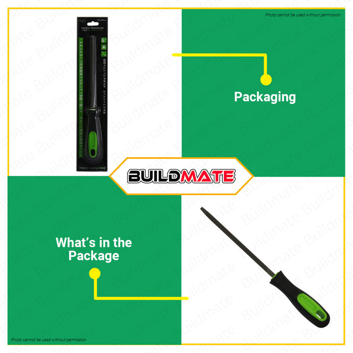 HOYOMA JAPAN Narrow Triangular File 6" HT-NTF6H •BUILDMATE• — Buildmate