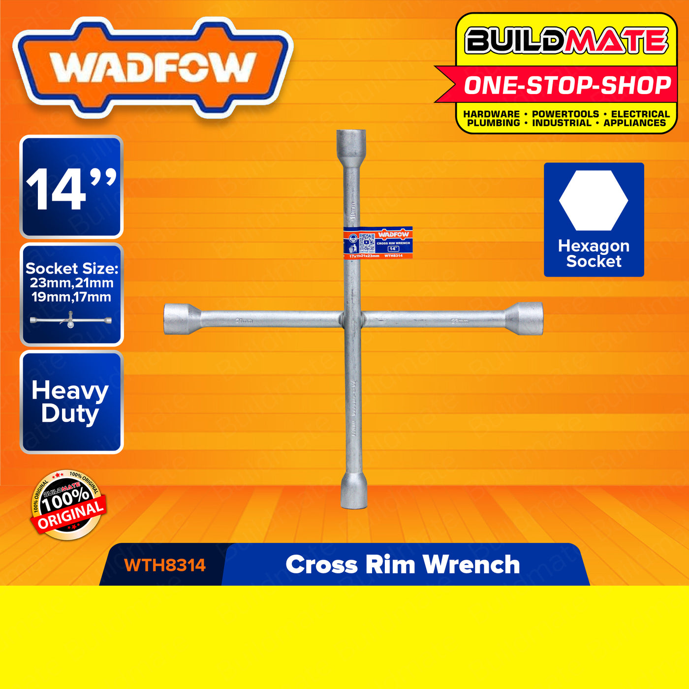 WADFOW Cross Rim Wrench 14" Inch | 16" Inch [SOLD PER PIECE] Lug Wrenc ...