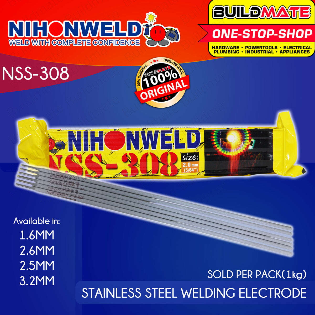 NIHONWELD Stainless Steel Welding Rod Electrode 1KG SOLD PER PACK •BUI ...