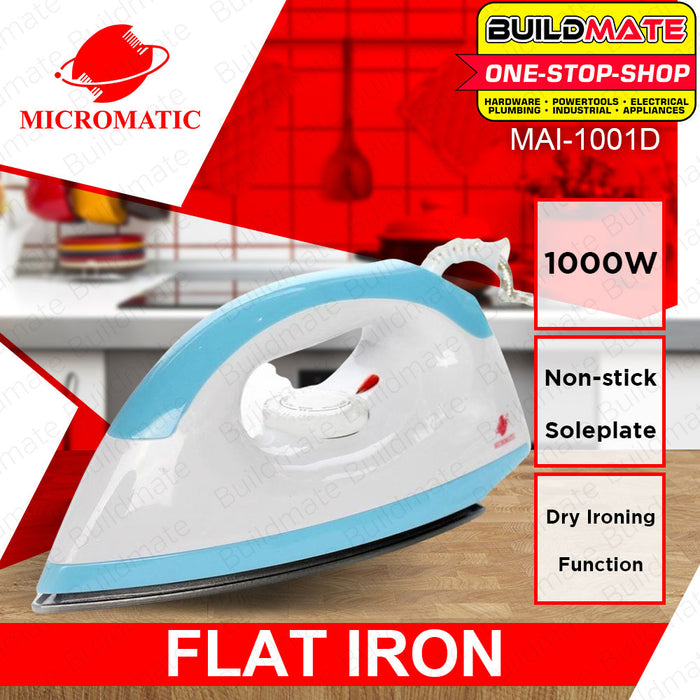 MICROMATIC Light Blue Flat Iron Non Stick Soleplate 1000W MAI-1001D •B — Buildmate