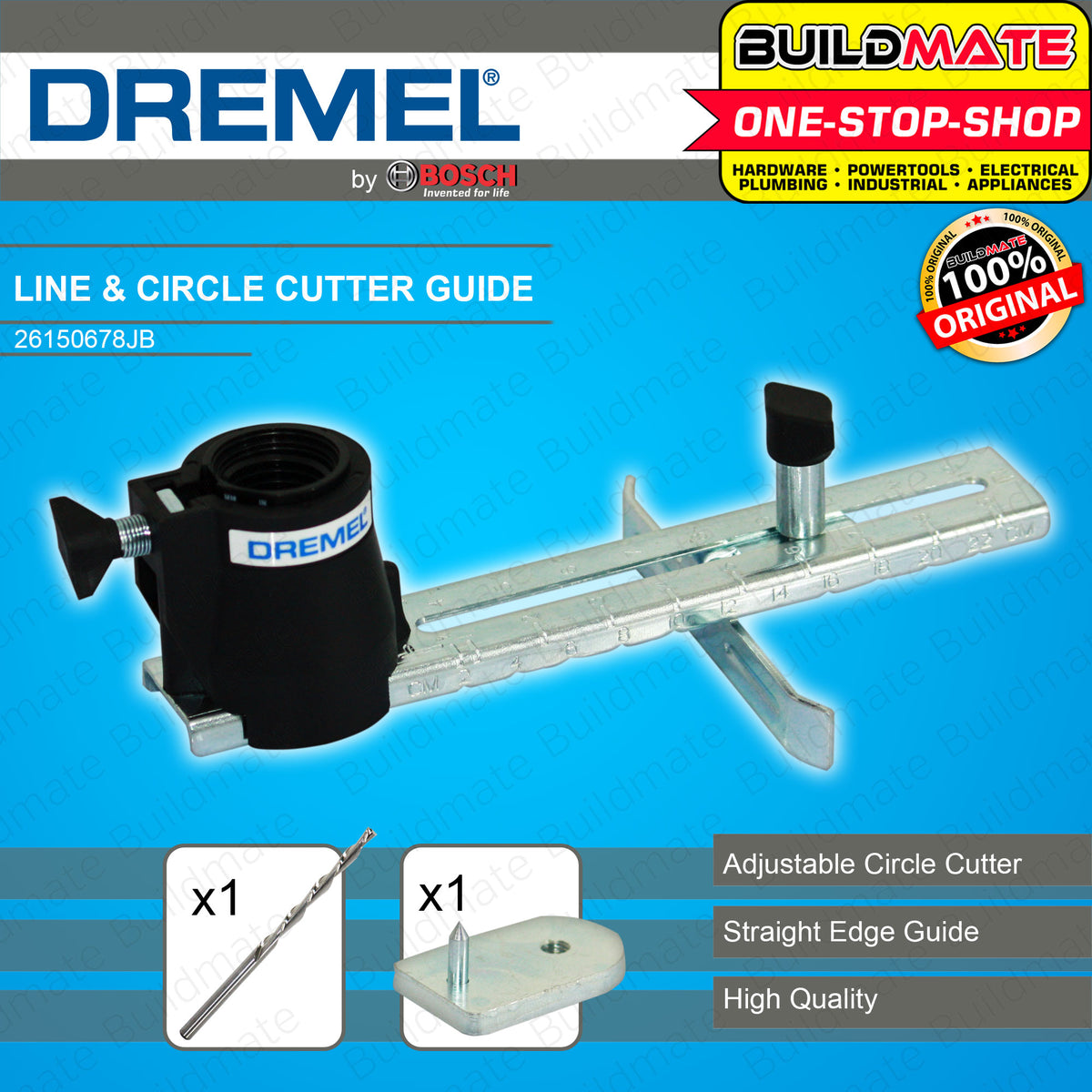 DREMEL by BOSCH ORIGINAL Circle Cutter And Straight Edge Guide 2615067 ...