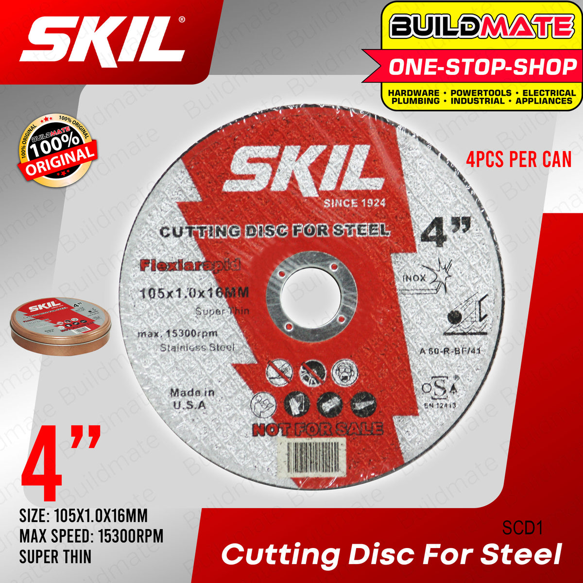 SKIL Flexible Flexi Rapid Super Cutting Disc 4" For Steel SCD1 •BUILDM ...