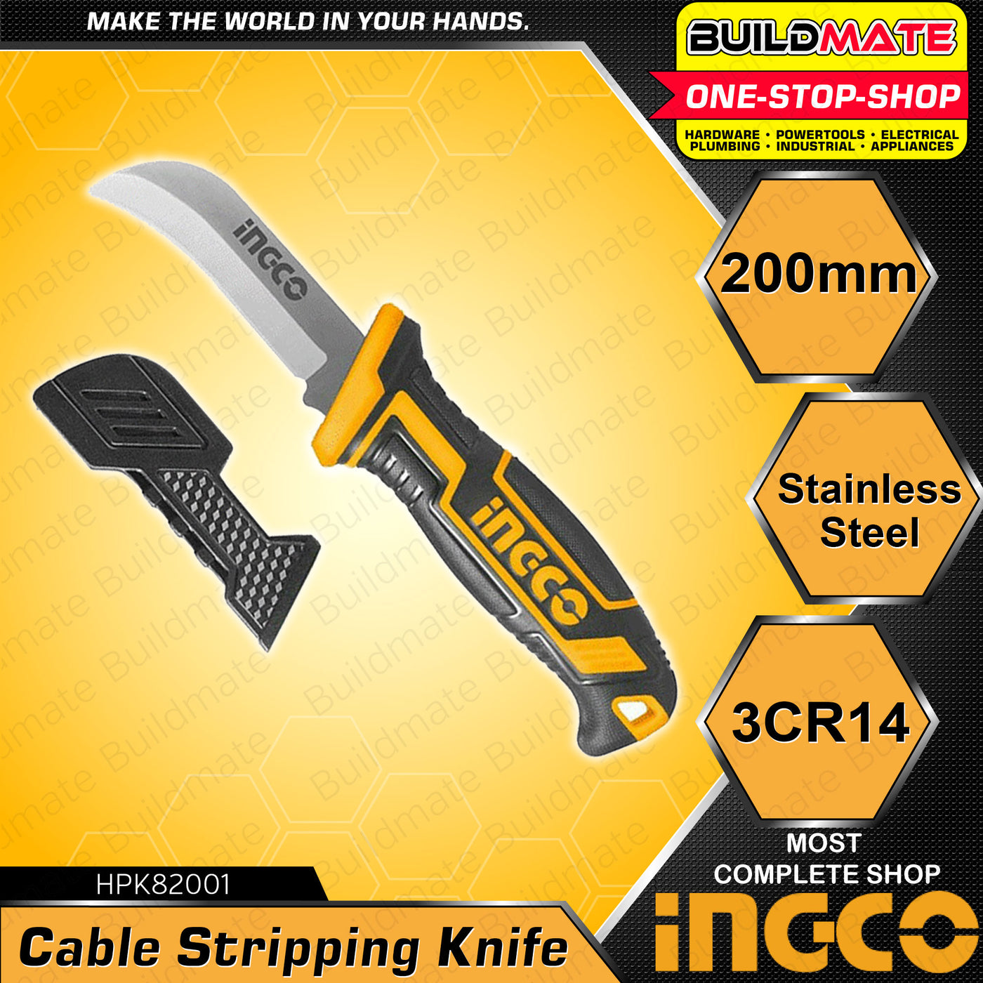 INGCO Stainless Steel Cable Wire Stripper Stripping Knife HPK82001 •BU ...