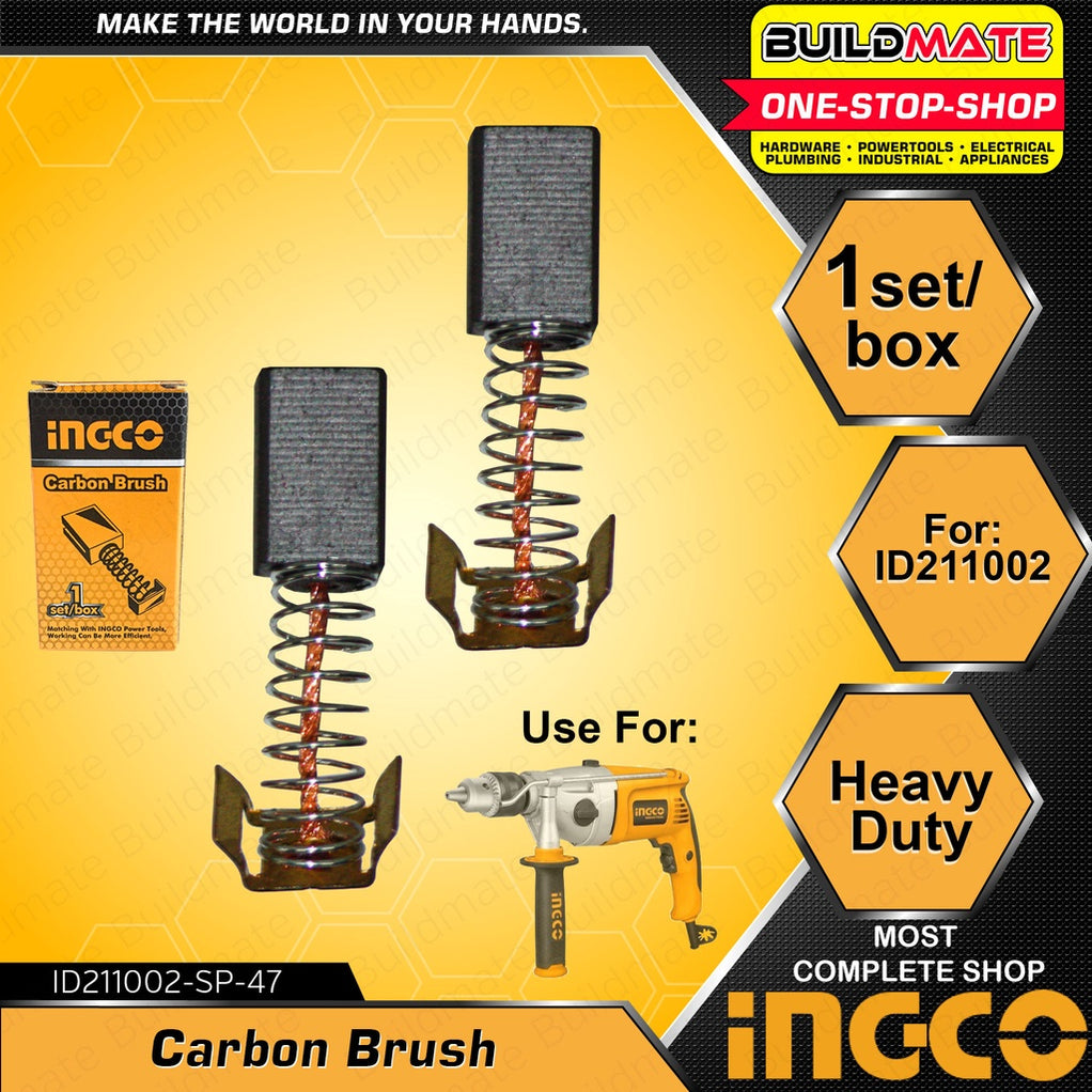 INGCO 2PCS/SET Carbon Brush for Impact Drill / Electric Drill Model Mo ...