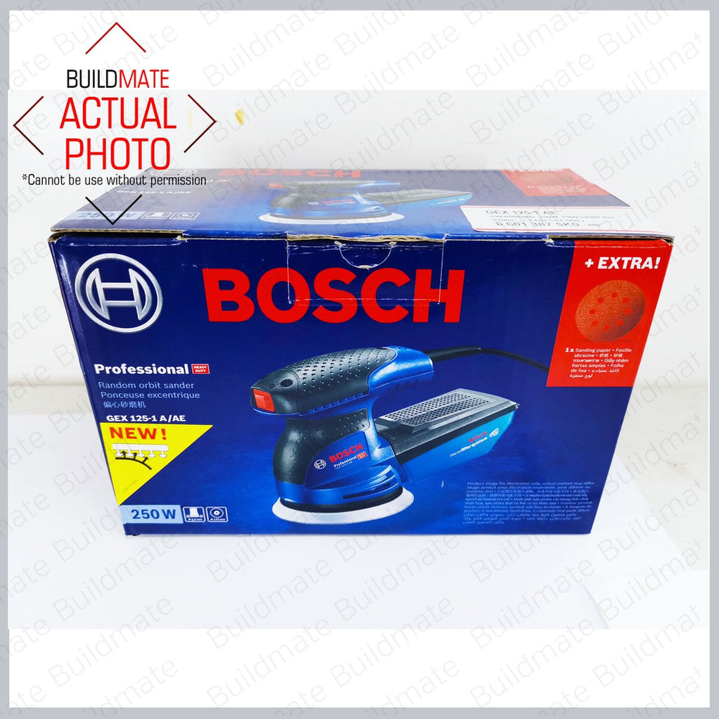 BOSCH Random Orbital Finish Sander 250W GEX 125-1 BPT •100% ORIGINAL / — Buildmate