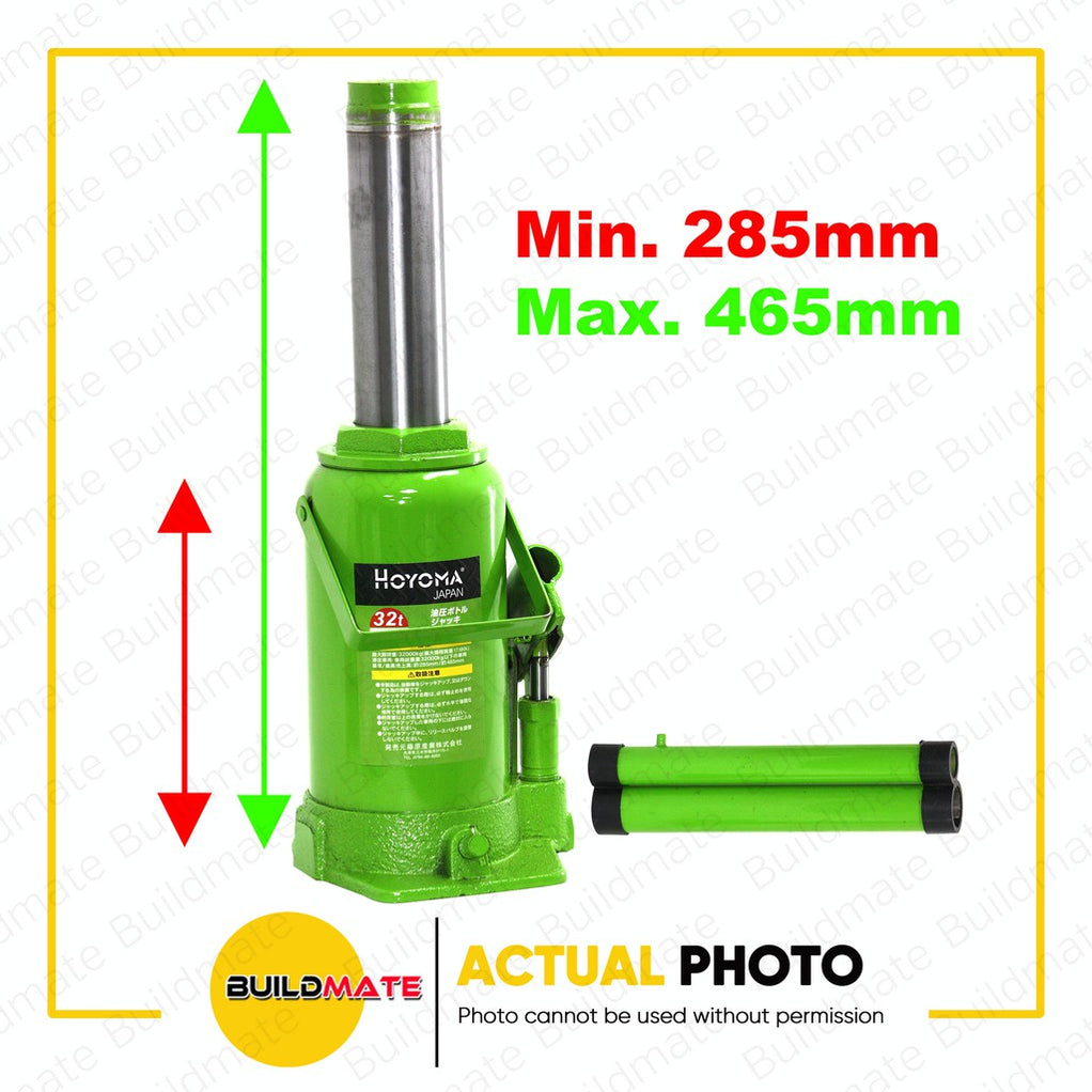 HOYOMA JAPAN 32 Tons Hydraulic Bottle Jack HBJ32 •BUILDMATE• — Buildmate