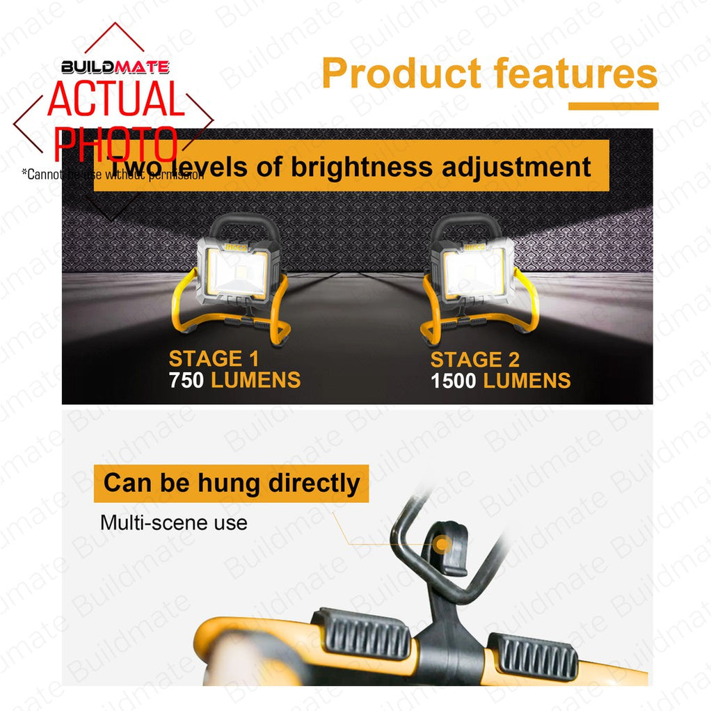 INGCO Cordless Work Lamp Lithium-Ion 20V CWLI2002 POWERSHARE +FREE BRU ...