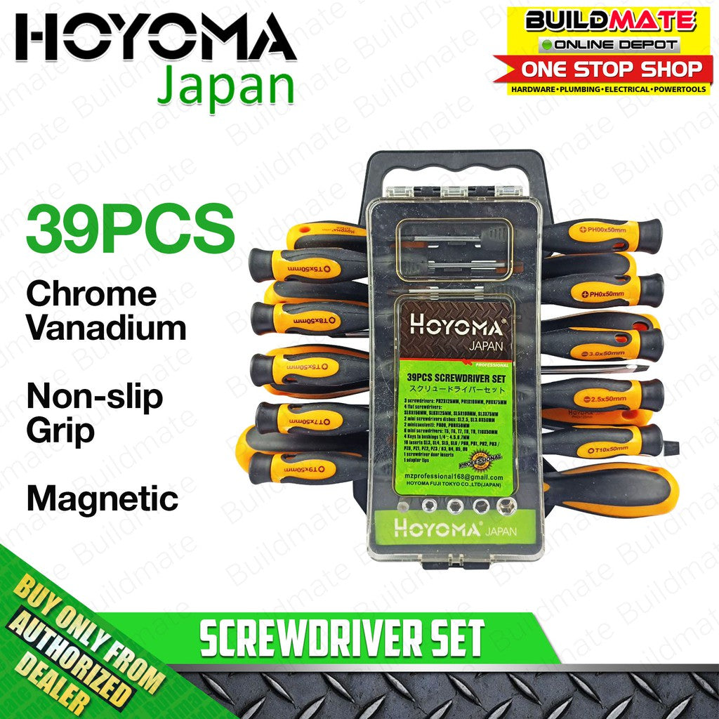 HOYOMA Screwdriver Set 39PCS/SET •BUILDMATE• — Buildmate