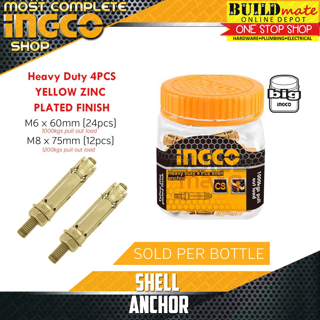 INGCO Heavy Duty 4PCS Shell Anchor SOLD PER BOTTLE •BUILDMATE• IHT ...