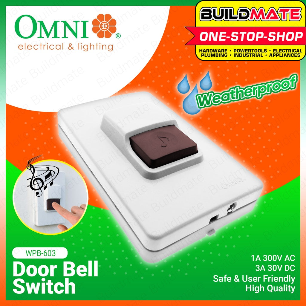 OMNI Weatherproof Door Bell Switch Doorbell WPB-603 •BUILDMATE• — Buildmate