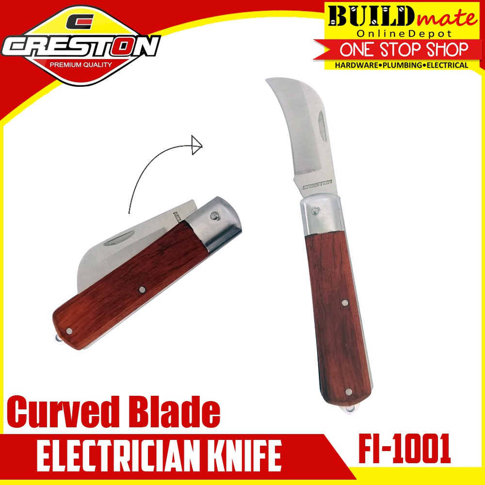 CRESTON Curved Blade Electrician Knife FI-1001 — Buildmate