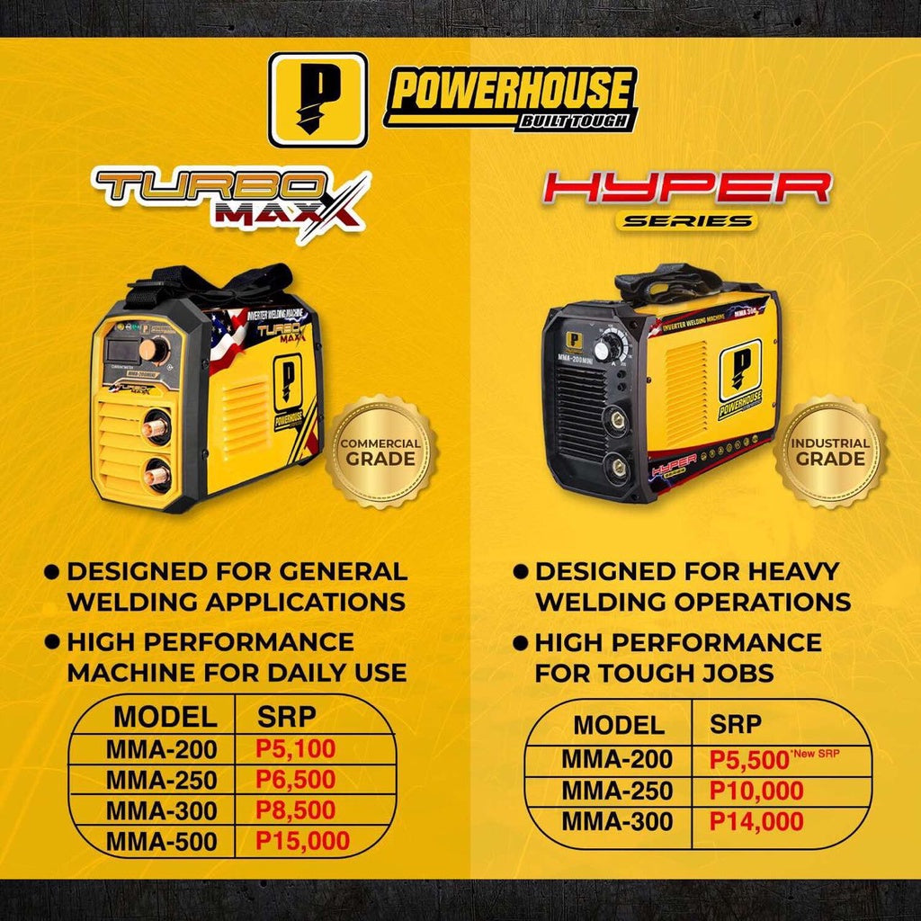 POWERHOUSE HYPER Series 250A Inverter Industrial Grade Welding Machine ...