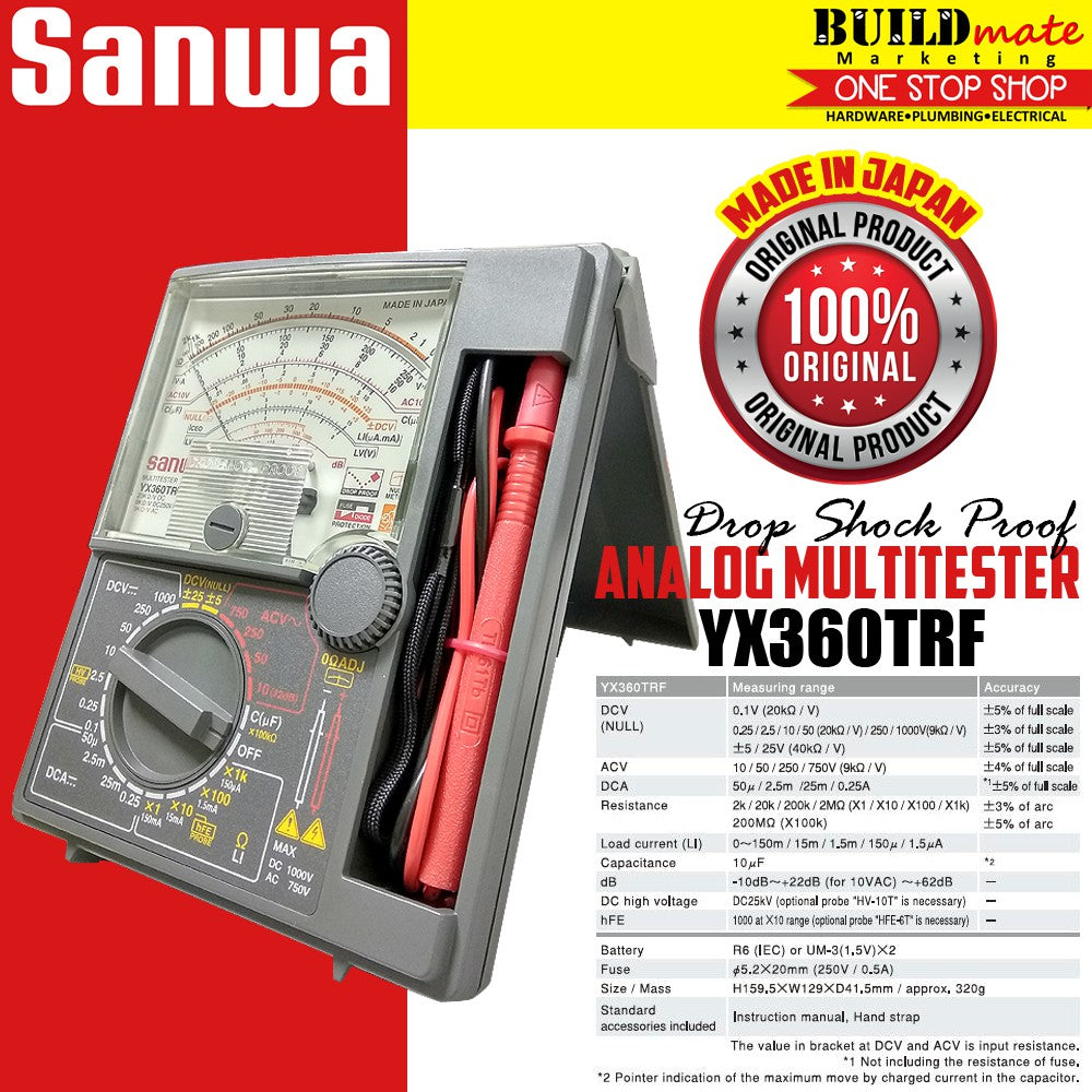 SANWA Analog Multi tester YX360TRF •JAPAN MADE• — Buildmate