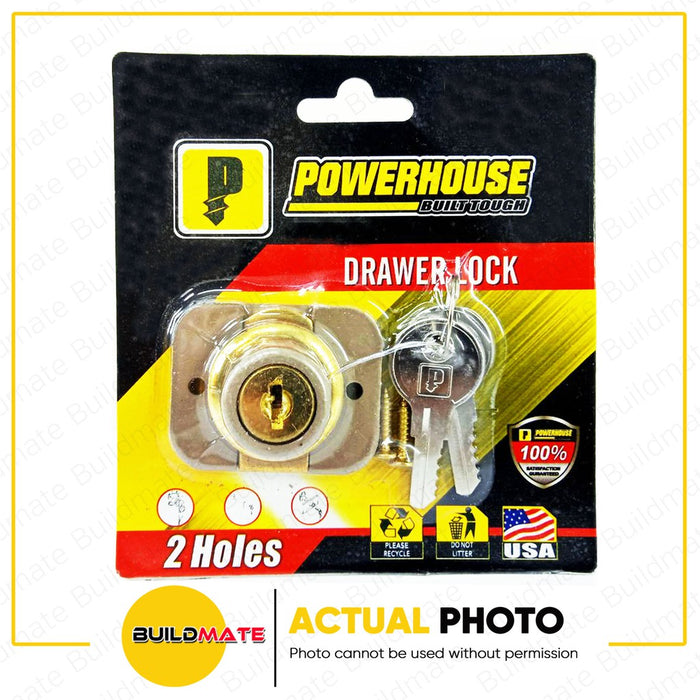 POWERHOUSE Drawer Lock 2 Holes •BUILDMATE• PHDH — Buildmate
