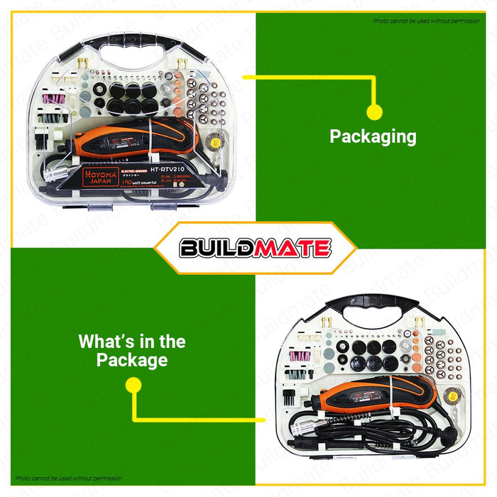 HOYOMA 210 PCS Variable 6 Speed Electric Mini Drill Rotary Die Grinder ...