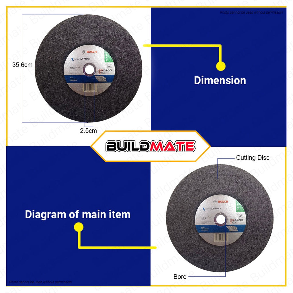BOSCH Cutting Disc for Metal Standard Single Ply 14 Inch for Chop Saw ...