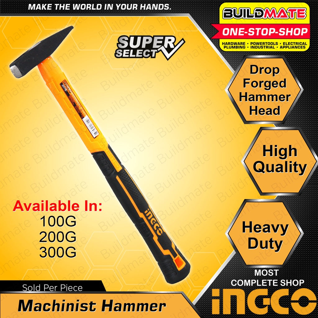 INGCO 100G 200G 300G Machinist Hammer Drop-forged Carbon Steel Hammerh ...