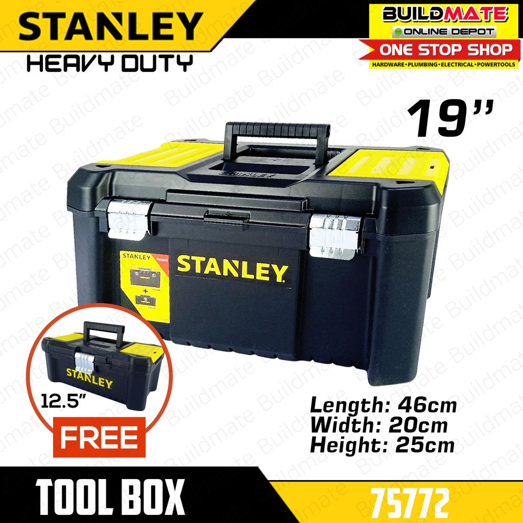 STANLEY 19" Essential Tool Box with Metal Latches +FREE 12.5" Toolbox ...