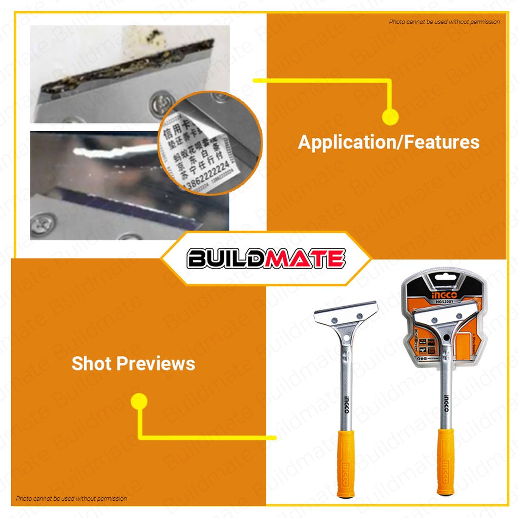 INGCO 310mm Metal Scraper Aluminum Handle with 5PCS SK5 Blades Zinc Al — Buildmate