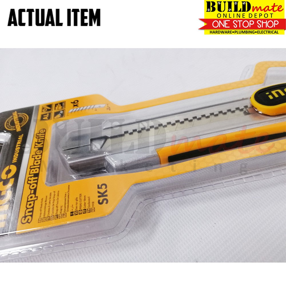 INGCO Snap-Off Blade Knife SK5 Aluminum Alloy Shell HKNS1808 •BUILDMAT ...