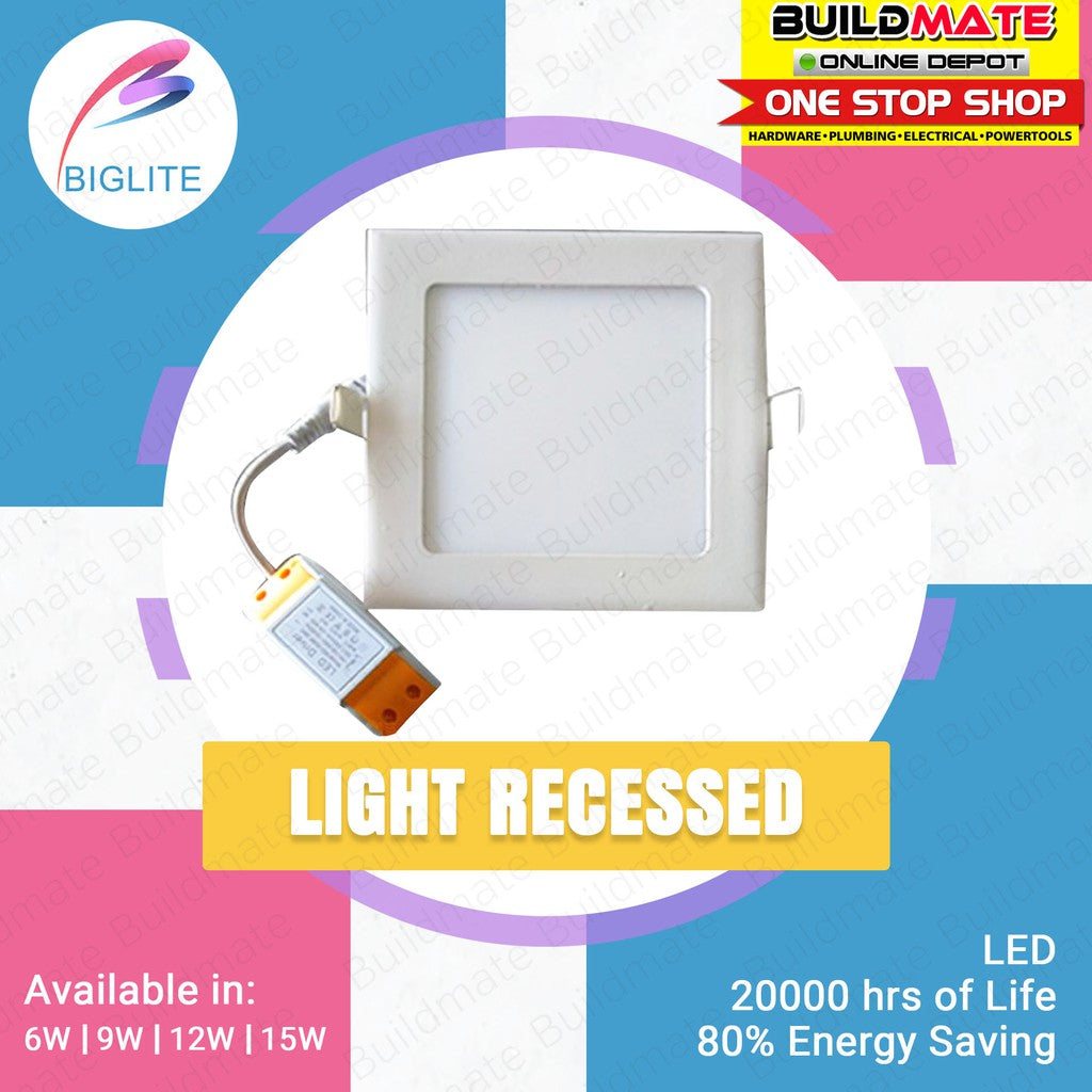 BIGLITE LED Panel Light Recessed Type SQUARE •BUILDMATE• — Buildmate