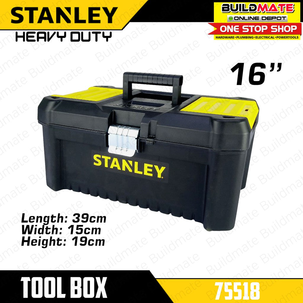 STANLEY 16" Essential Tool Box with Metal Latches 75-518 •BUILDMATE• S ...