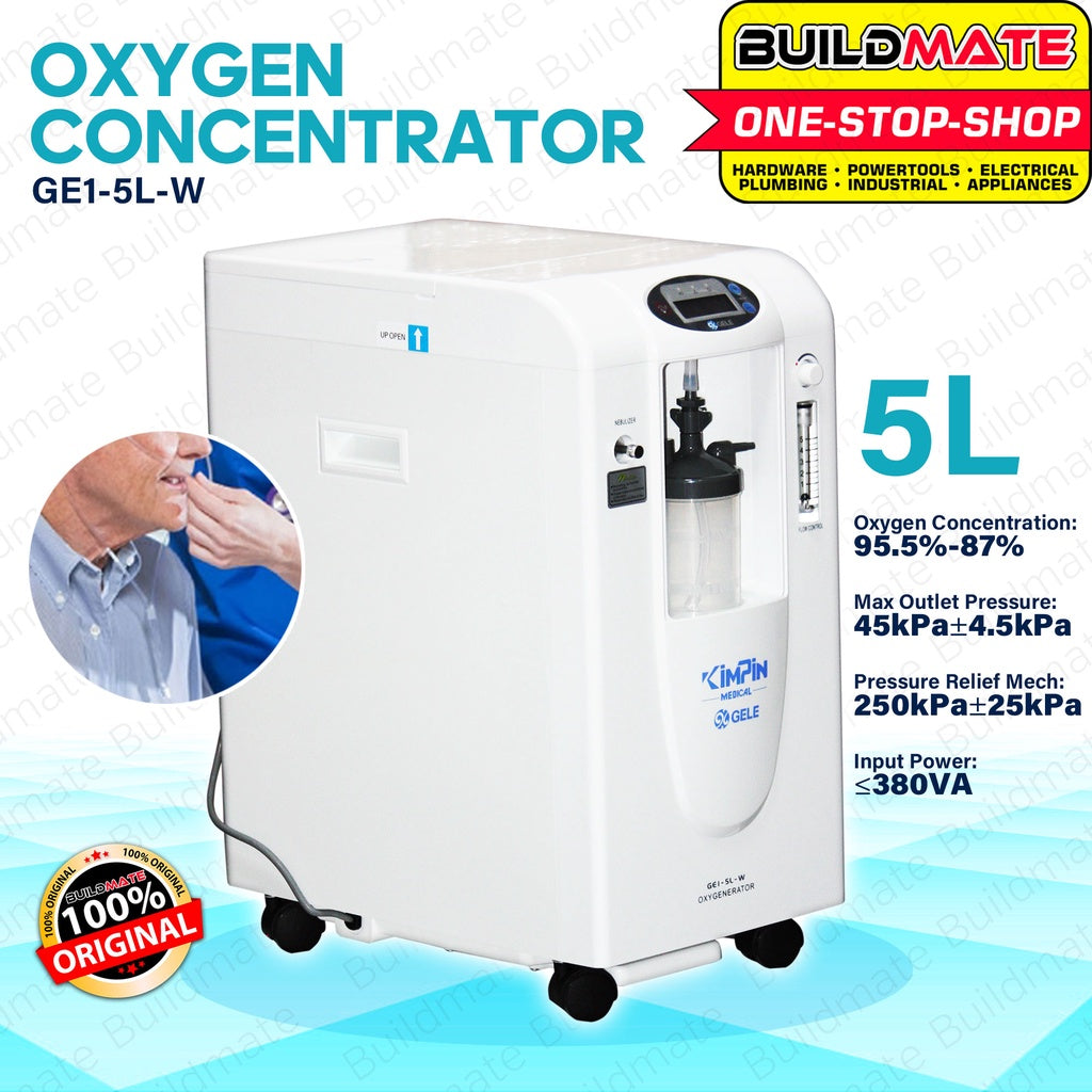 Medical Grade 5L Oxygen Concentrator Inhalation Pump 24/7 Use •BUILDMA ...
