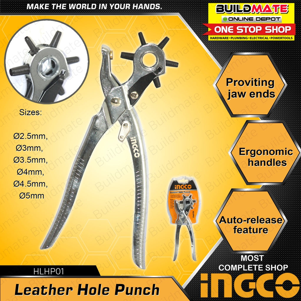 INGCO Leather Hole Punch 2.5mm, 3mm, 3.5mm, 4mm, 4.5mm, 5mm HLHP01 •BU ...