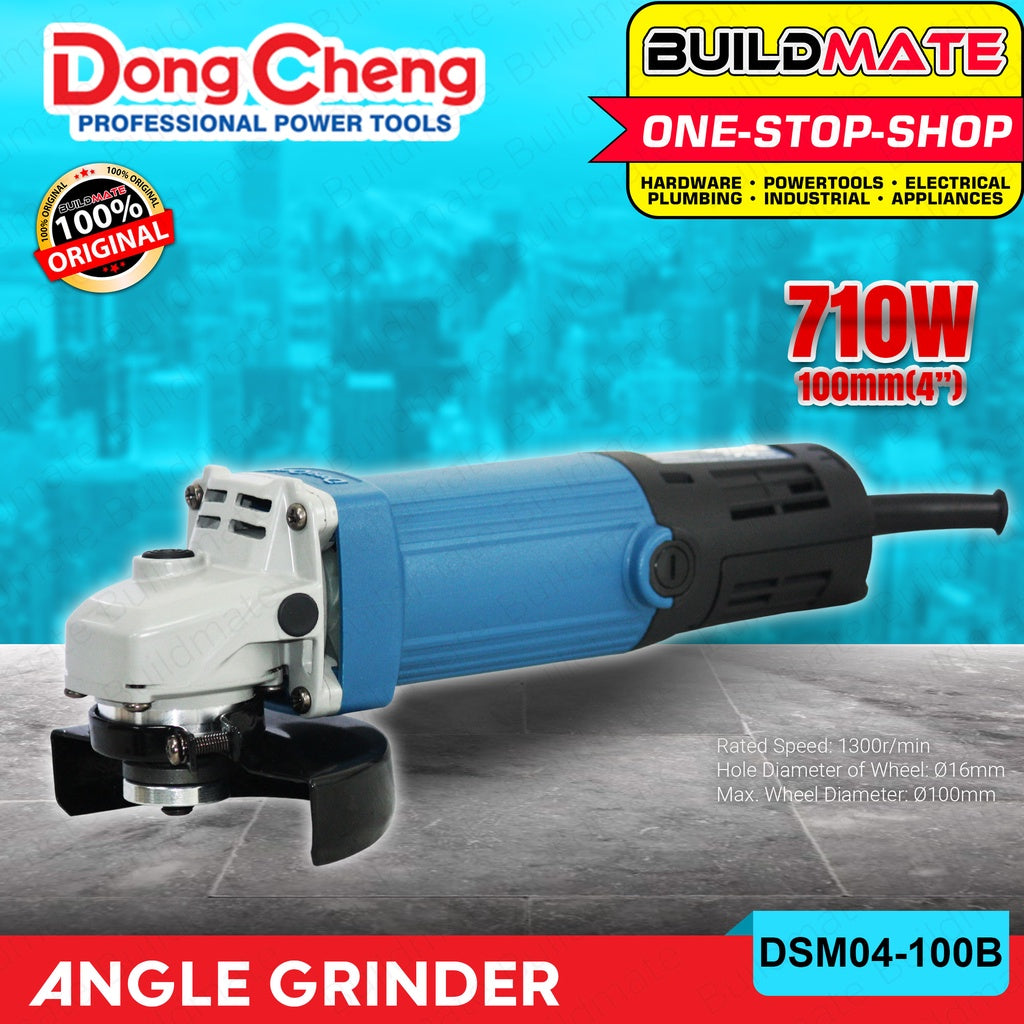 DONG CHENG Angle Grinder 710W with Spindle Lock DSM04-100B •BUILDMATE ...