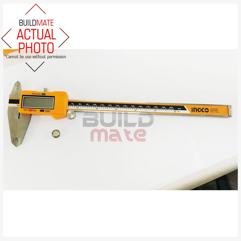 BUILDMATE Ingco Digital Caliper 0-200mm Metric/Inch System Conversion ...