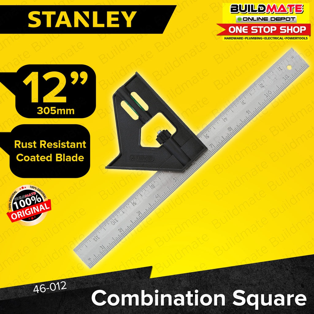 STANLEY Combination Try Tri Square 12" Plastic 46-012-81 •BUILDMATE ...