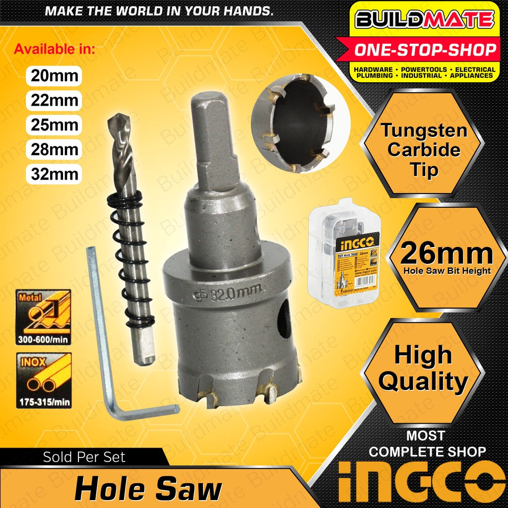 INGCO TCT Hole Saw for Stainless Steel 20mm 22mm 25mm 28mm 32mm SOLD P ...