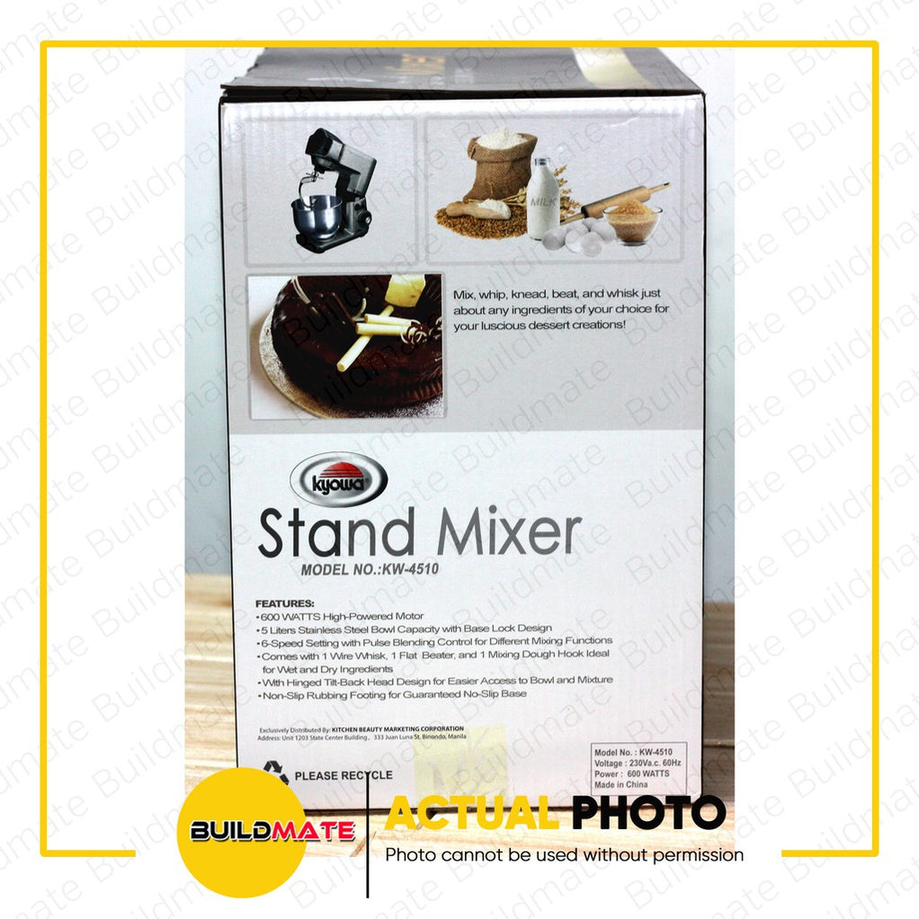 Kyowa 6-Speed 5-Liters Stand Mixer with Accessories Stainless Steel Bo ...
