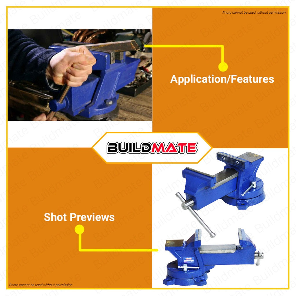 WADFOW Bench Vice 100mm 4" Inch W/ Anvil Body Cast Iron Bench Vise Hea ...