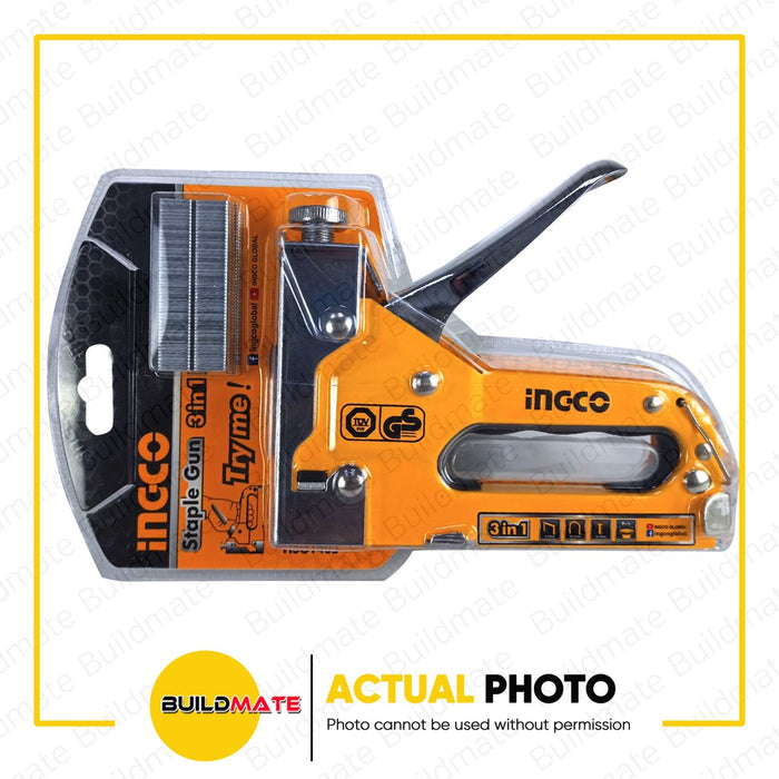 INGCO Staple Gun 3 in 1 Staplers Stapler Gun Tacker Tucker Brad Nail G ...