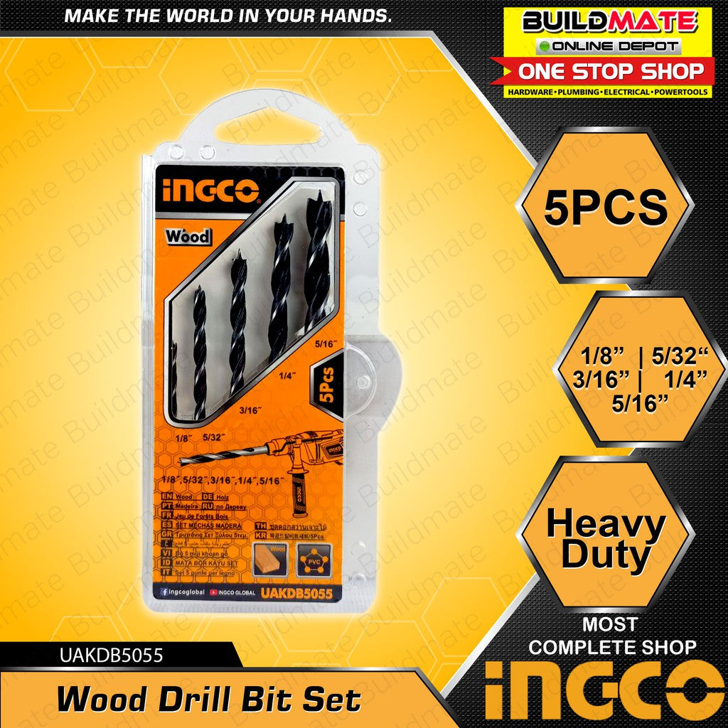 INGCO Wood Drill Bit Set 5PCS/SET UAKDB5055 •BUILDMATE• IHT — Buildmate