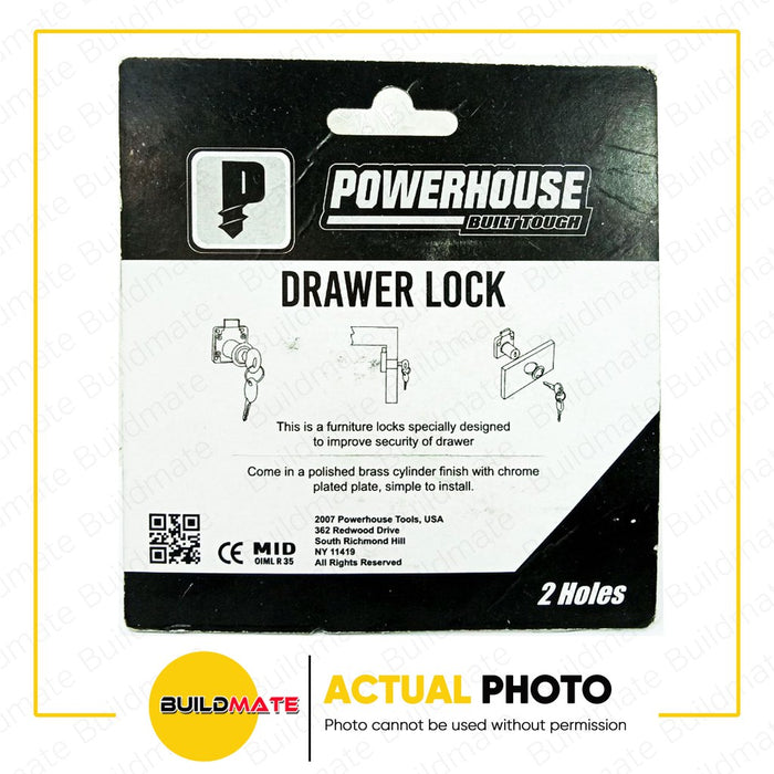 POWERHOUSE Drawer Lock 2 Holes •BUILDMATE• PHDH — Buildmate