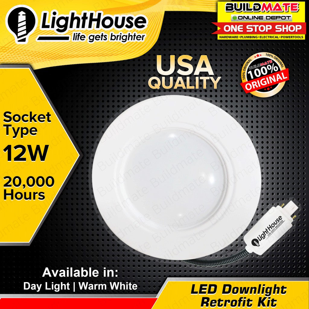 LIGHTHOUSE LED Downlight Retrofit Kit 12W G24D SOCKET TYPE DAY LIGHT ...