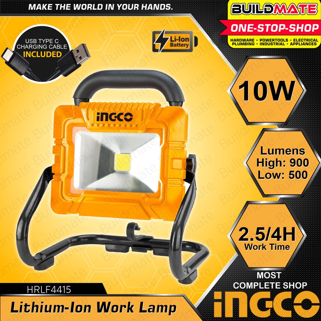INGCO Li-Ion Lithium Ion Wireless Cordless LED Work Lamp 10W HRLF4415 ...