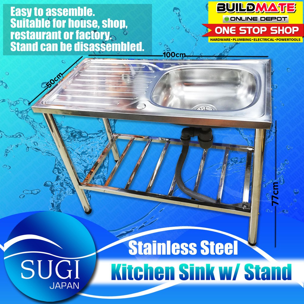 SUGI STAINLESS Kitchen Sink SET with Bowl, Drain and Stand SW3920 •BUI ...
